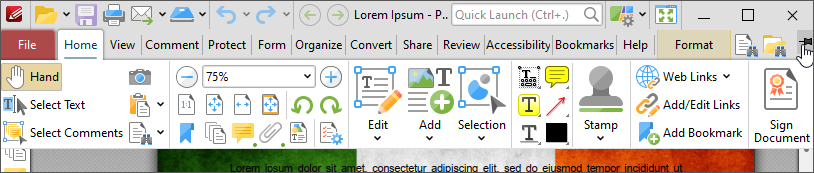 PDF-XChange Co Ltd :: Knowledge Base :: How Do I Customize toolbars in ...